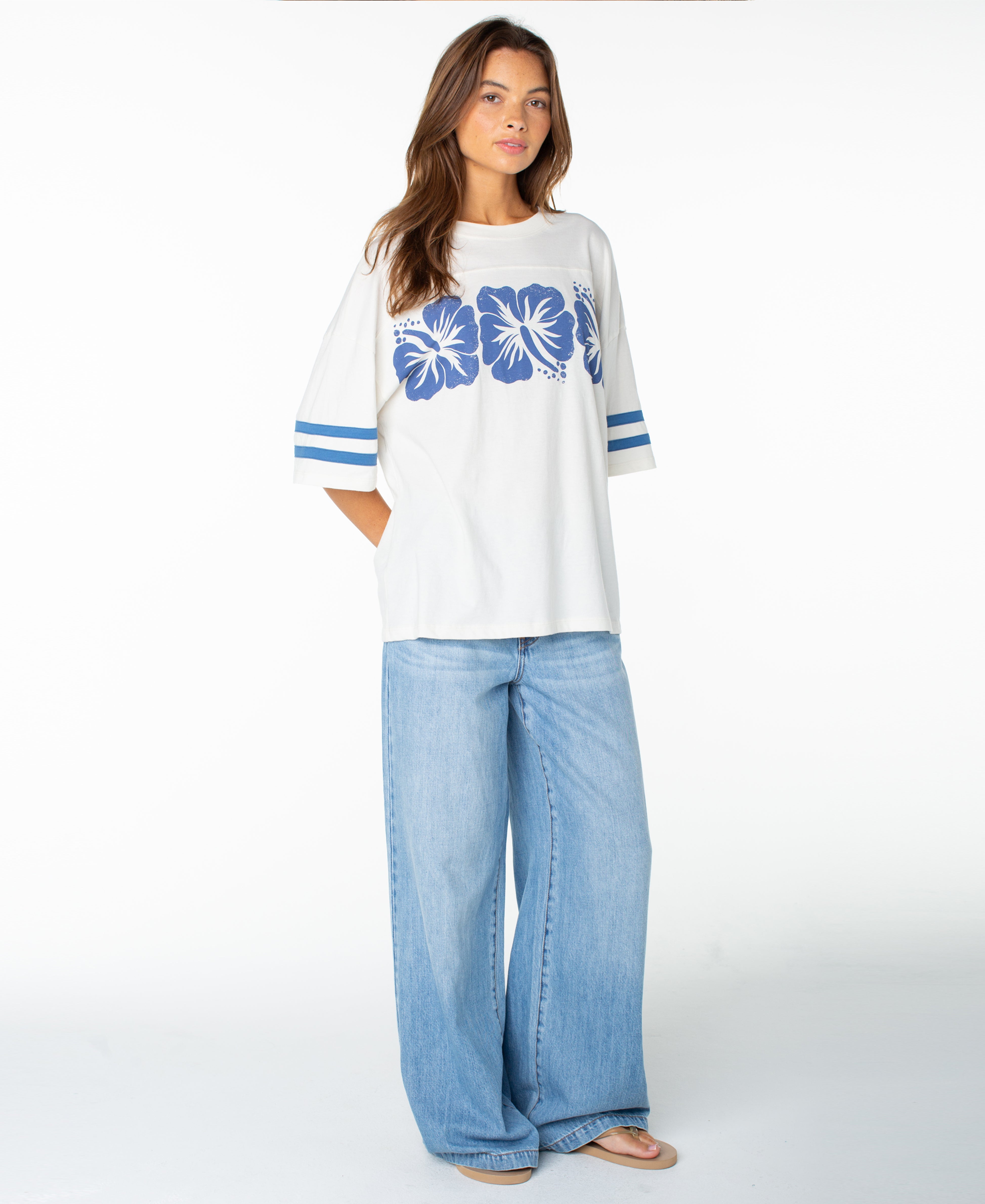 ROXY Roxy Retro Game Day Tee with Oversized Sleeves